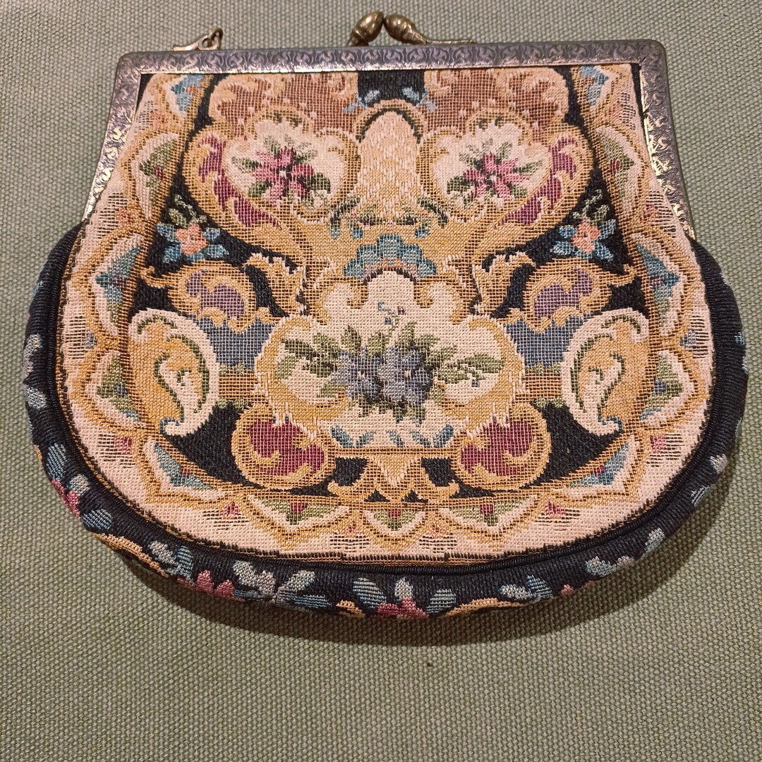 Vintage Edwardian Tapestry Evening Bag PLEASE NOTE UK and Europe Only ...