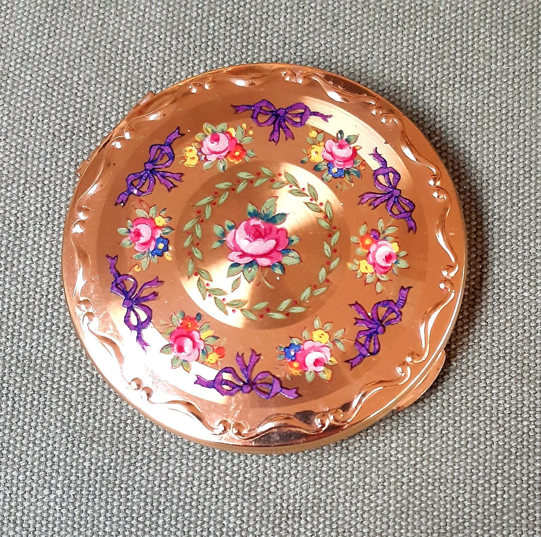 KIGU, Vintage Compact, Antique Compact, Floral Compact, Rose Garlands ...