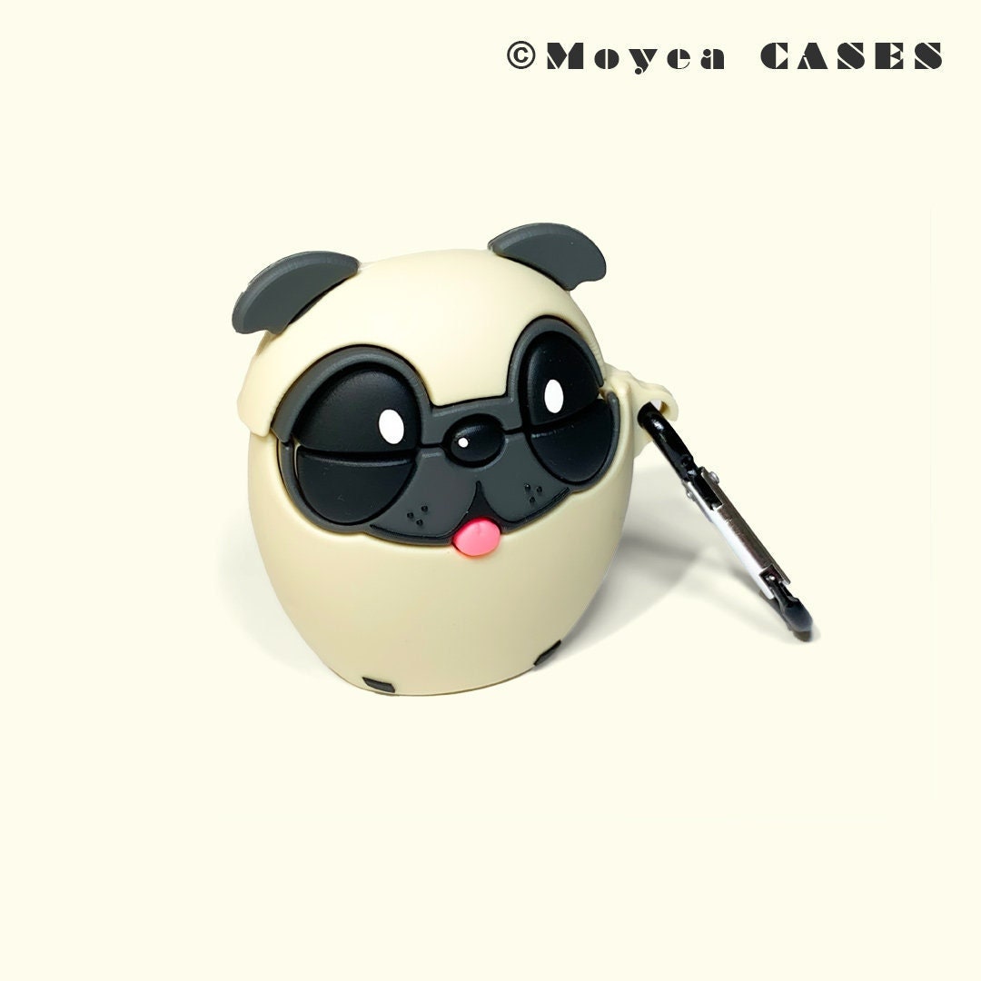 Cute pug dog AirPods 1 & 2 Pro case beige brown case for dog lover ...