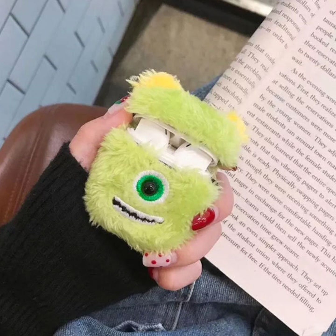 Airpods Pro Fluffy Monster Case, Airpods 1 2 With Keychain, Green Plush ...
