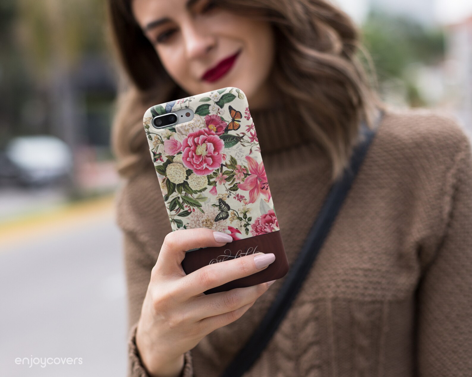 Custom Design Flowers Beige Case for iPhone 15, 14, 13 Pro Max, iPhone ...