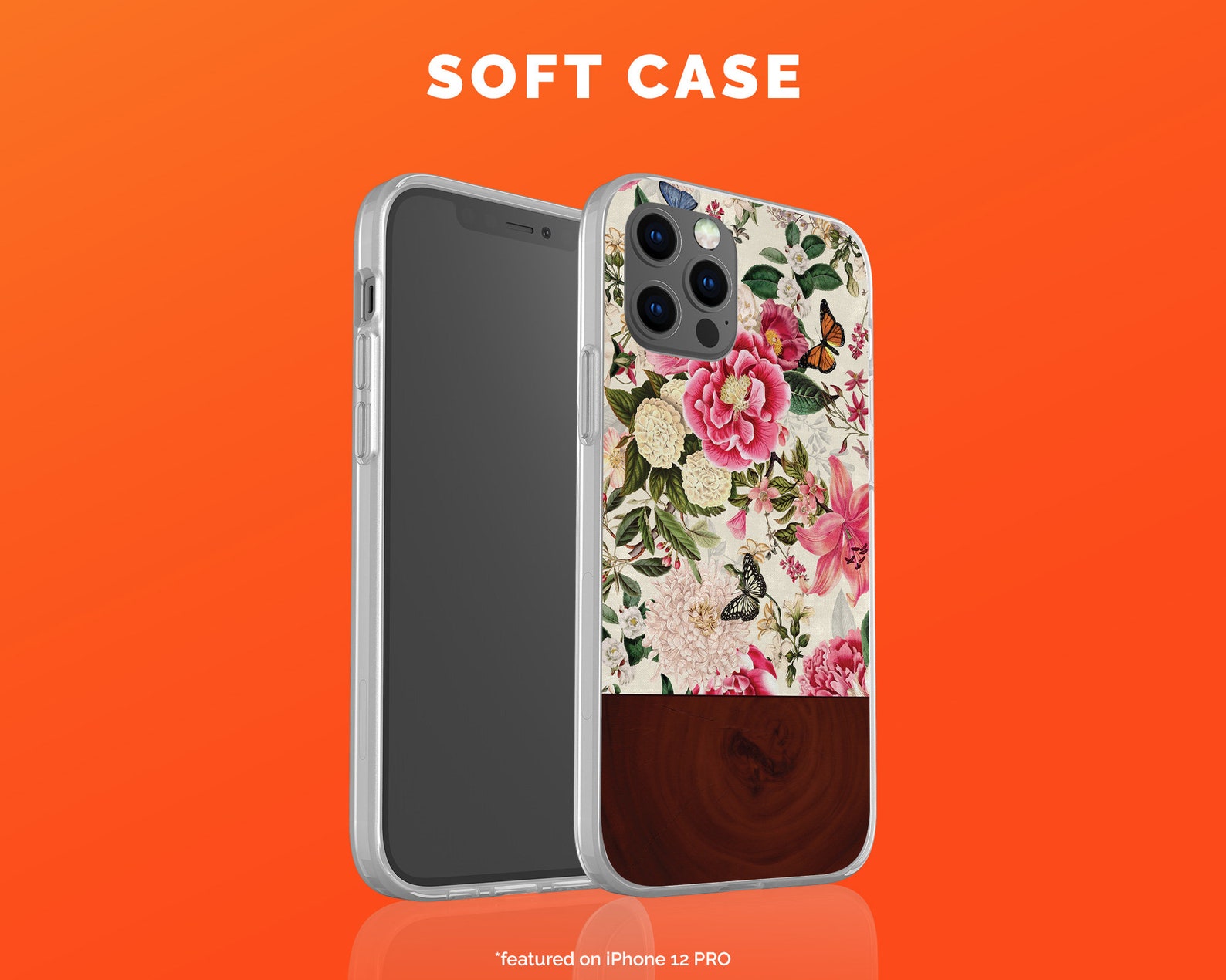 Custom Design Flowers Beige Case for iPhone 15, 14, 13 Pro Max, iPhone ...