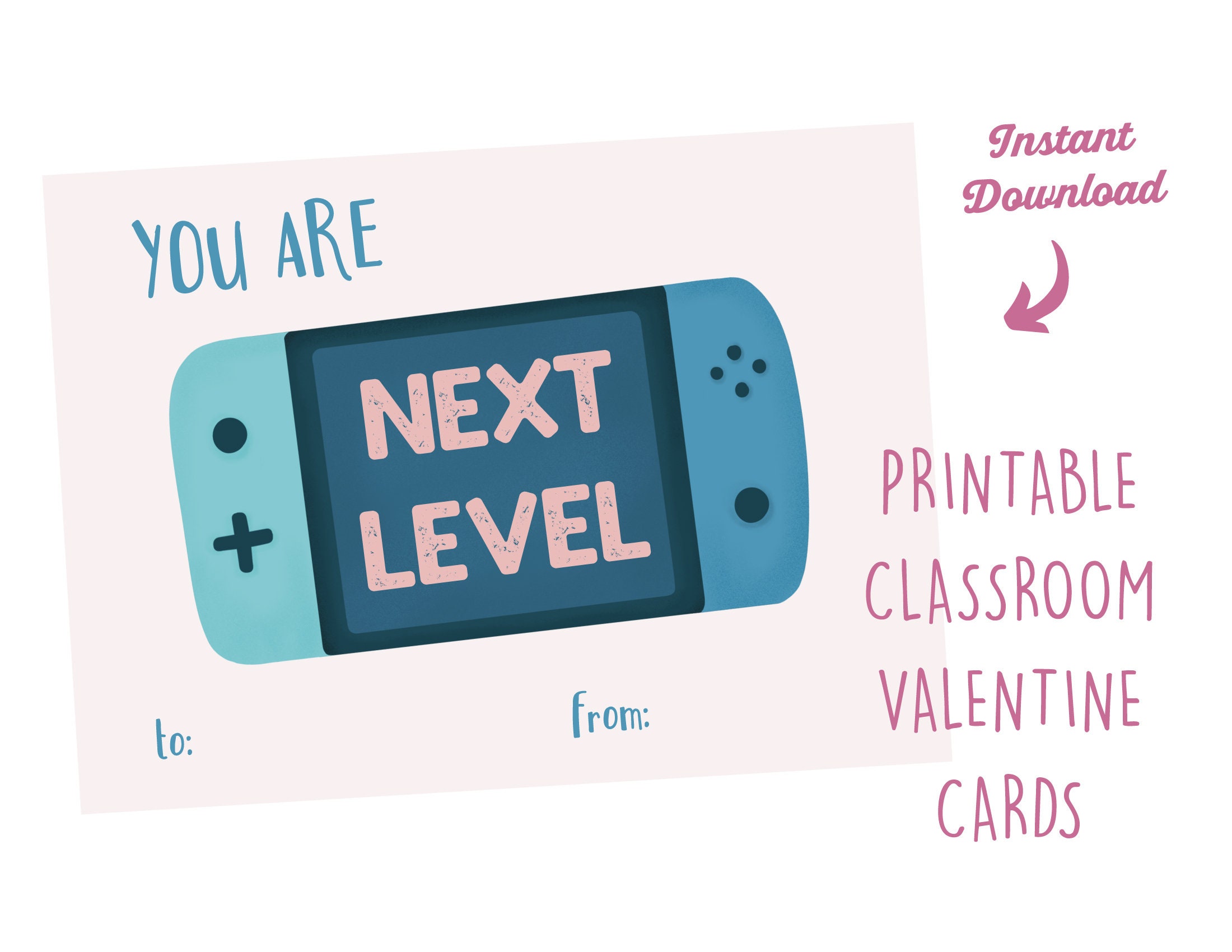 Video Game Printable Valentine | INSTANT DOWNLOAD | 2.75” X 3.75” Card ...