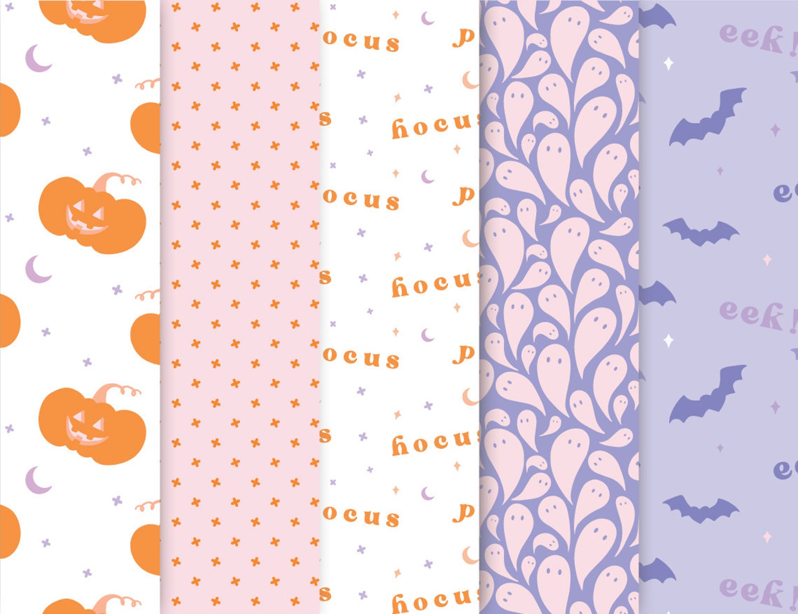 Pastel Halloween Digital Paper Cute Spooky Seamless Pattern - Etsy