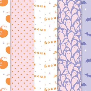 Pastel Halloween Digital Paper | Cute Spooky Seamless Pattern | Pastel ...