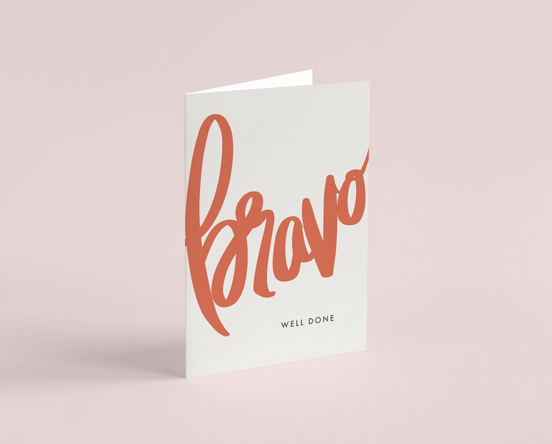 Bravo Printable Congratulations Card | INSTANT DOWNLOAD | Blank Inside ...