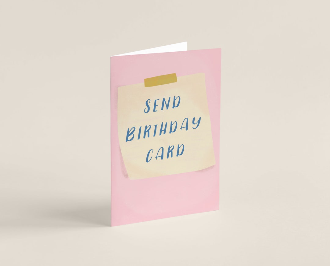 Funny Post It Printable Birthday Card | INSTANT DOWNLOAD | Reminder ...