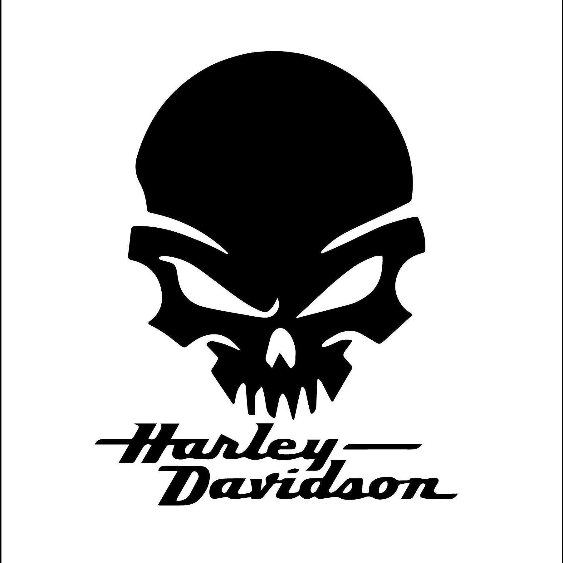 Custom Harley Skull Replica LOGO Cut Vinyl Decal Sticker. | Etsy