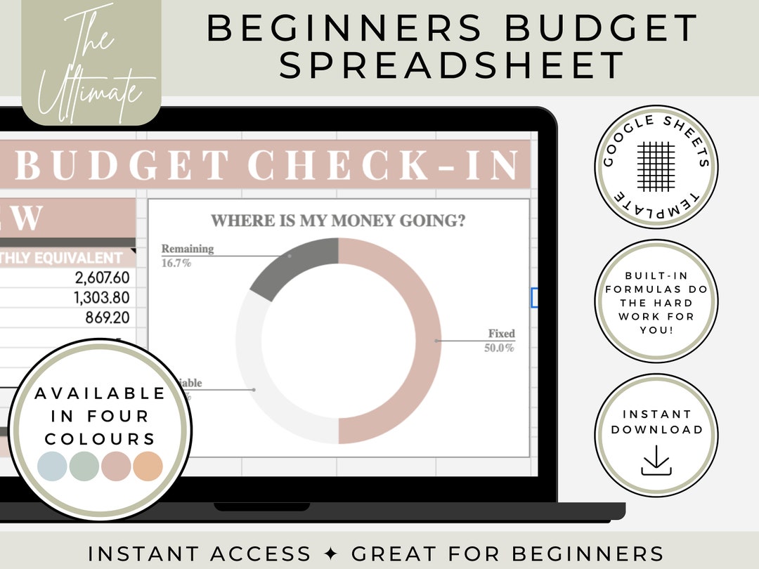 Monthly Budget Planner Google Sheets Budget Spreadsheet Excel Budget ...