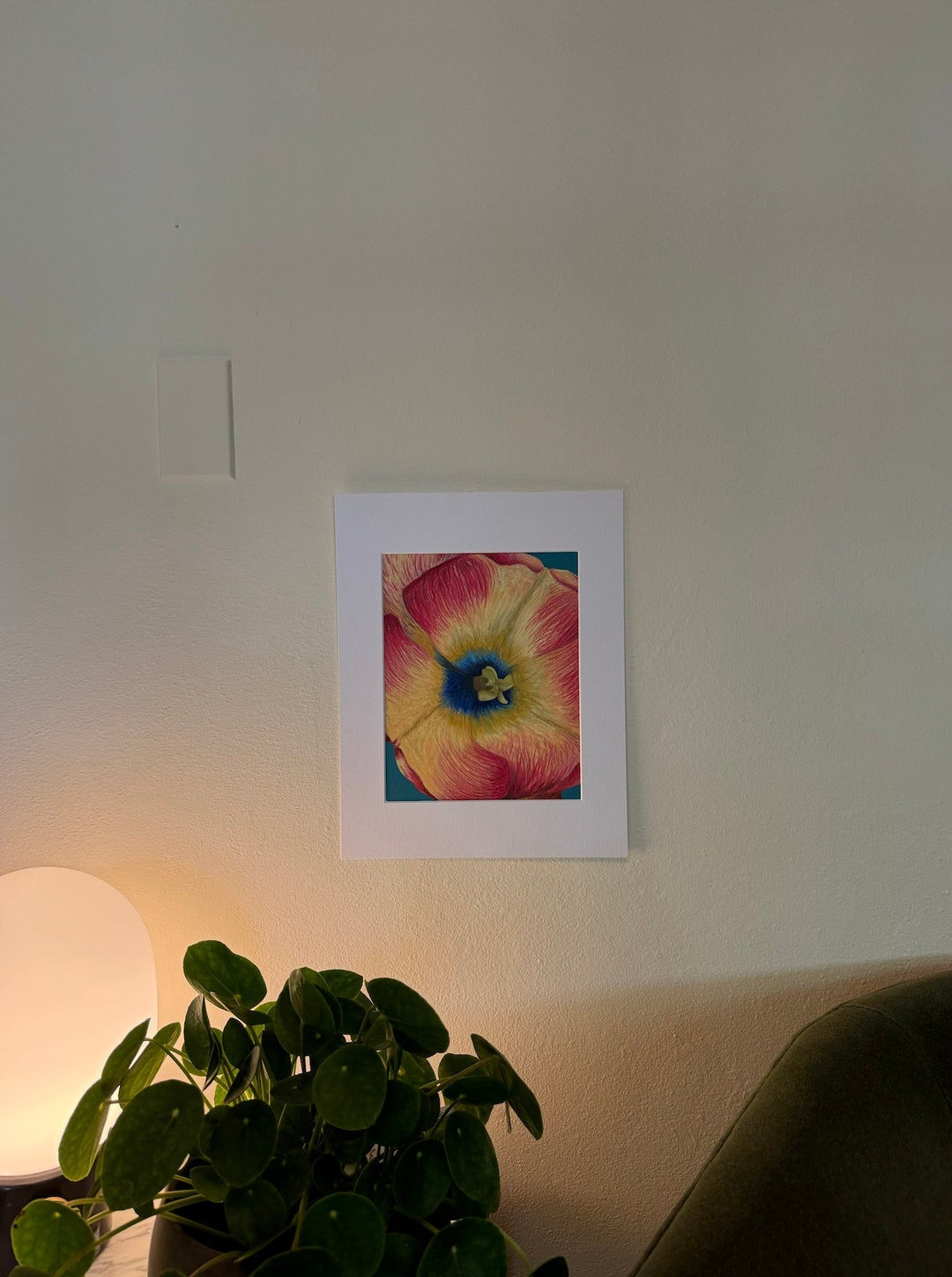 Marla, ORIGINAL Pastel Drawing of a Tulip, Vibrant Colors, Hand-drawn ...