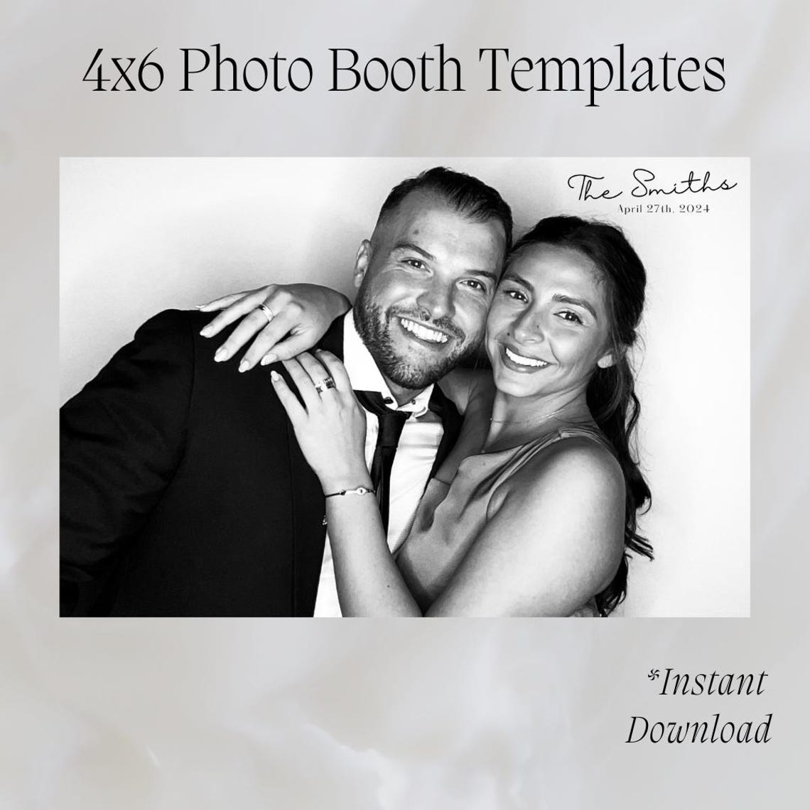 Wedding Photo Booth Templates Set, Black and White Photo Booth, Glam ...