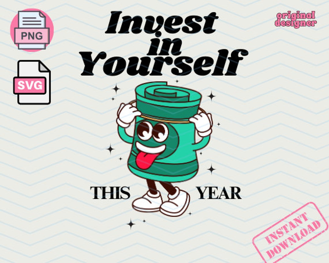 Invest in Yourself Money Trendy Png Svg File Retro Character Cash Svg ...