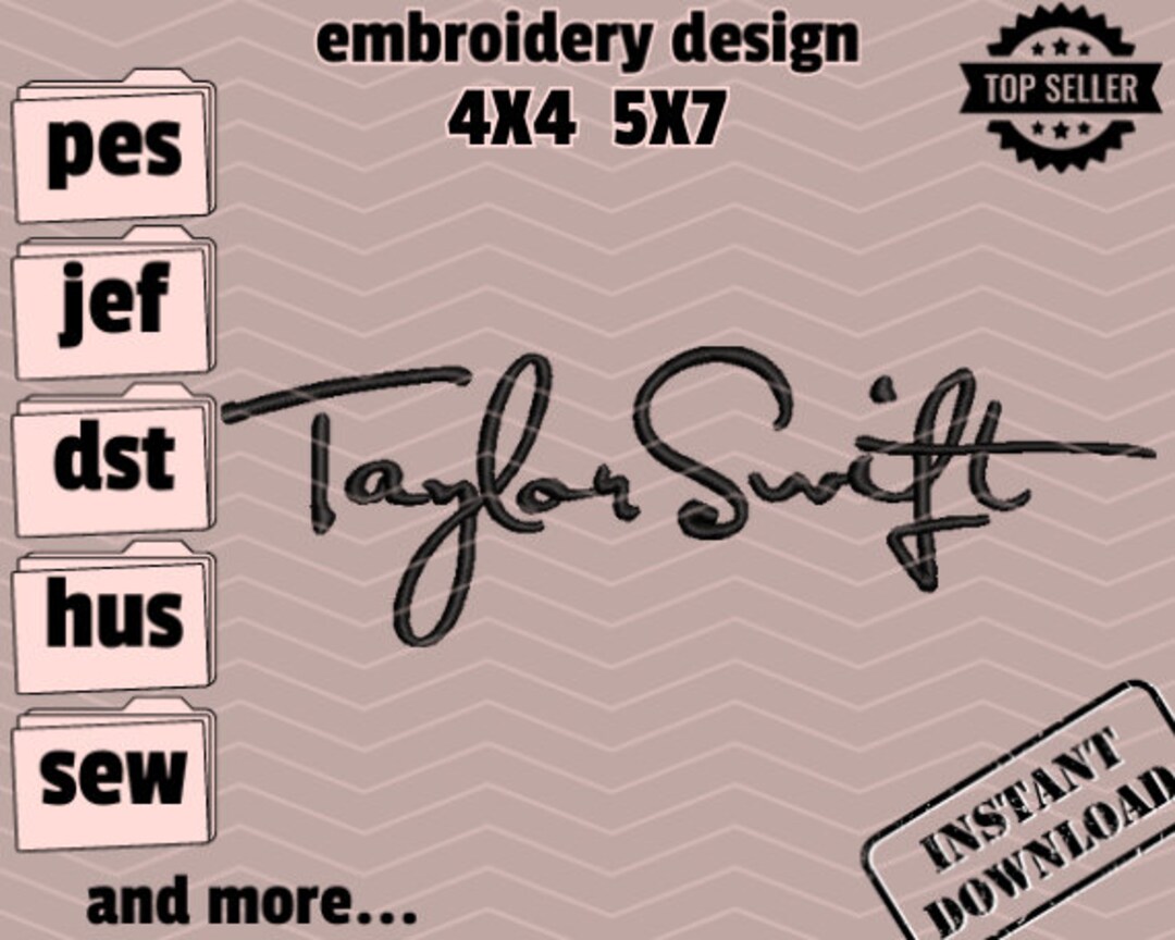 Taylor Signature | Trendy Embroidery Files | Embroidery | Digital ...