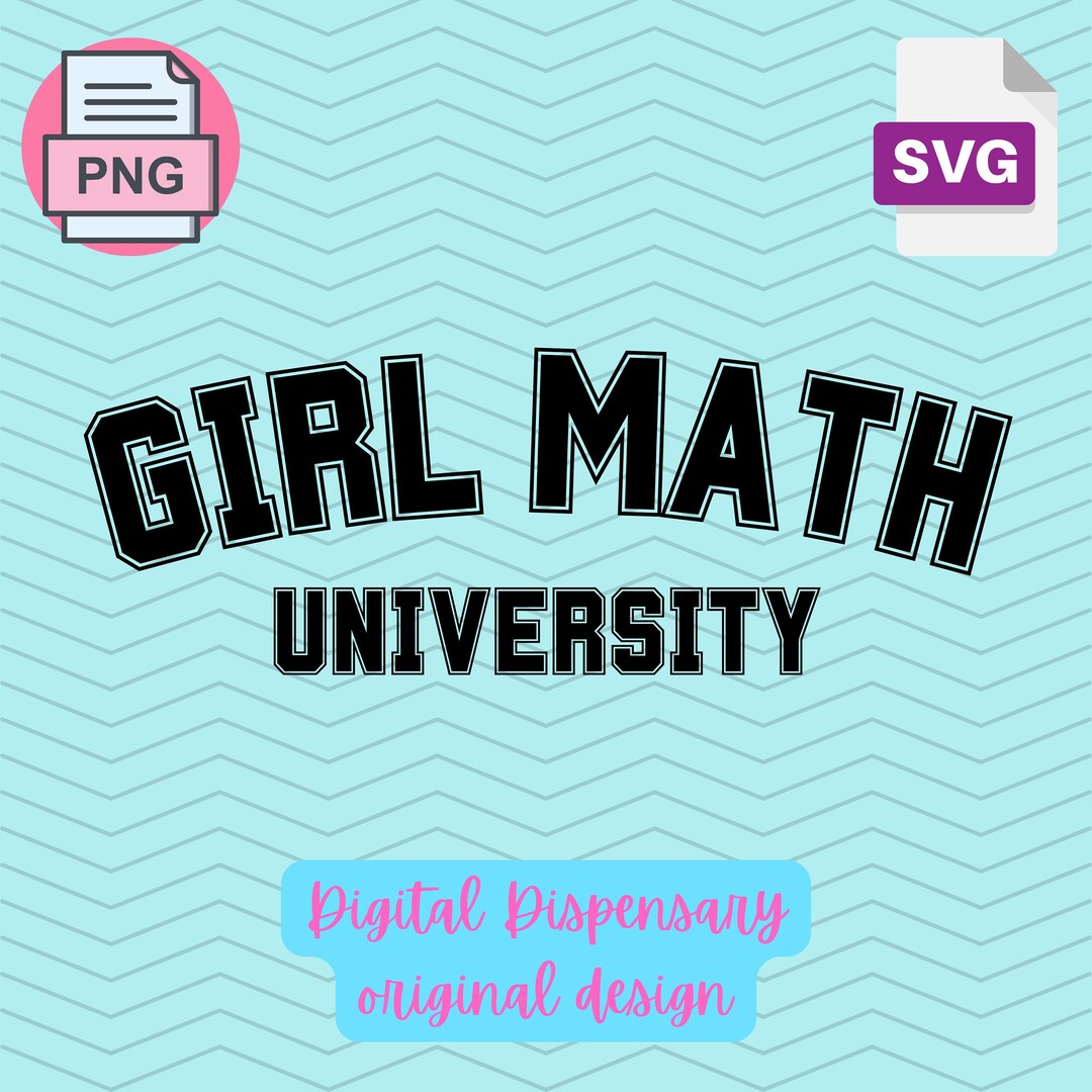 Black Girl Math University PNG & SVG File Trendy Sublimation File ...
