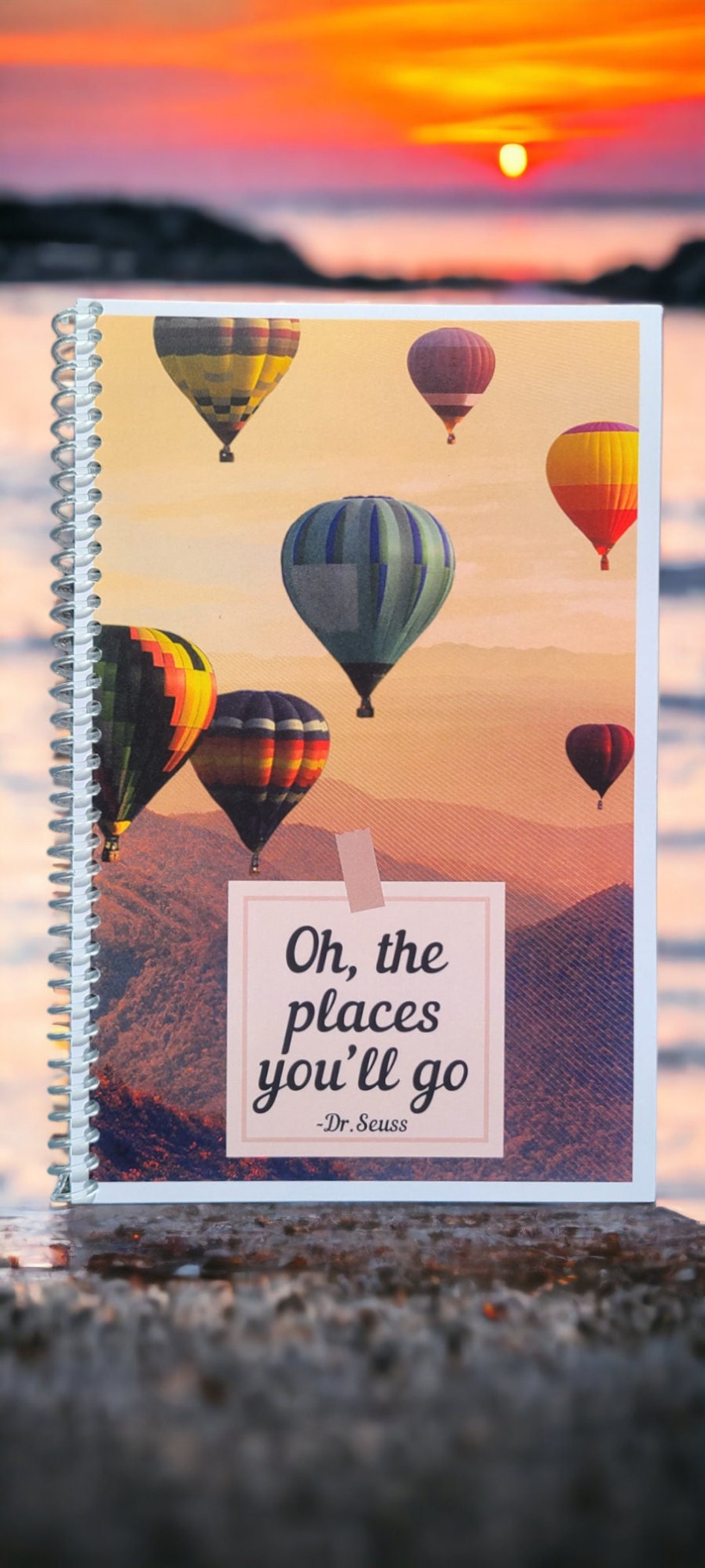 Hot Air Balloon Notebook- With Dr. Seuss Quote - Etsy