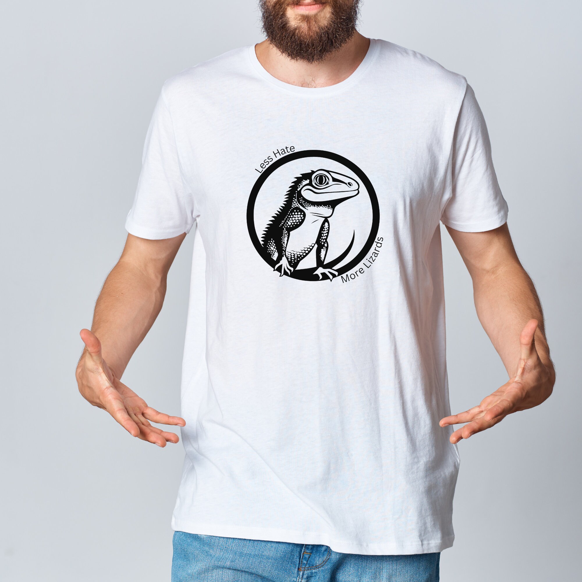 Less Hate More Lizards the Circle Tee, Lizard Lovers Tee, Herpetologist ...