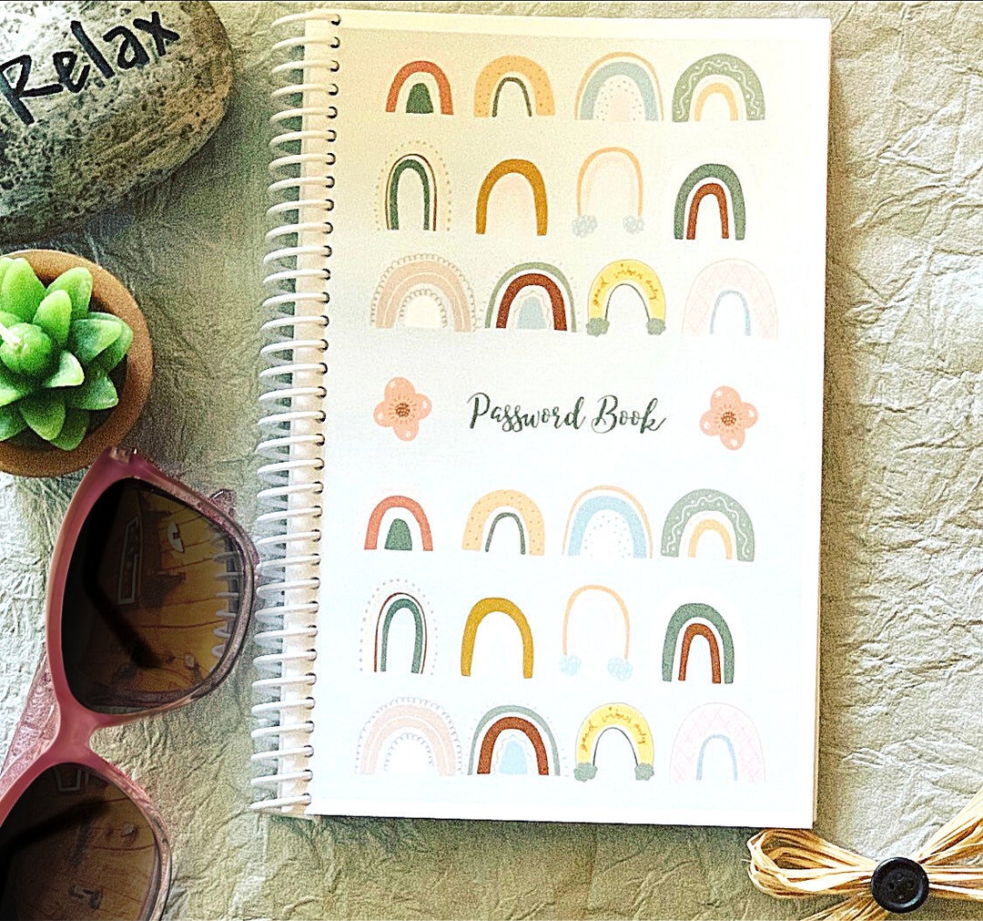 Pastel Rainbow Password Book, 5.5x8.5” Alphabetic Password Notebook - Etsy