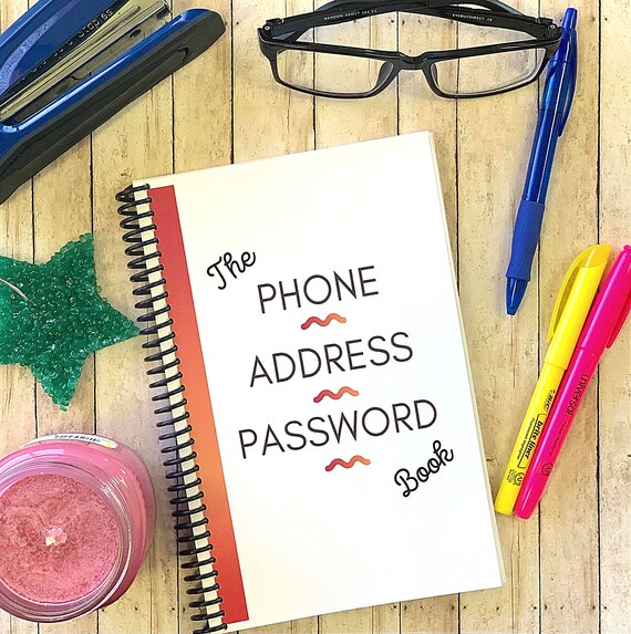 Red Modern Address & Password Book 5.5x8.5 Size - Etsy Sweden