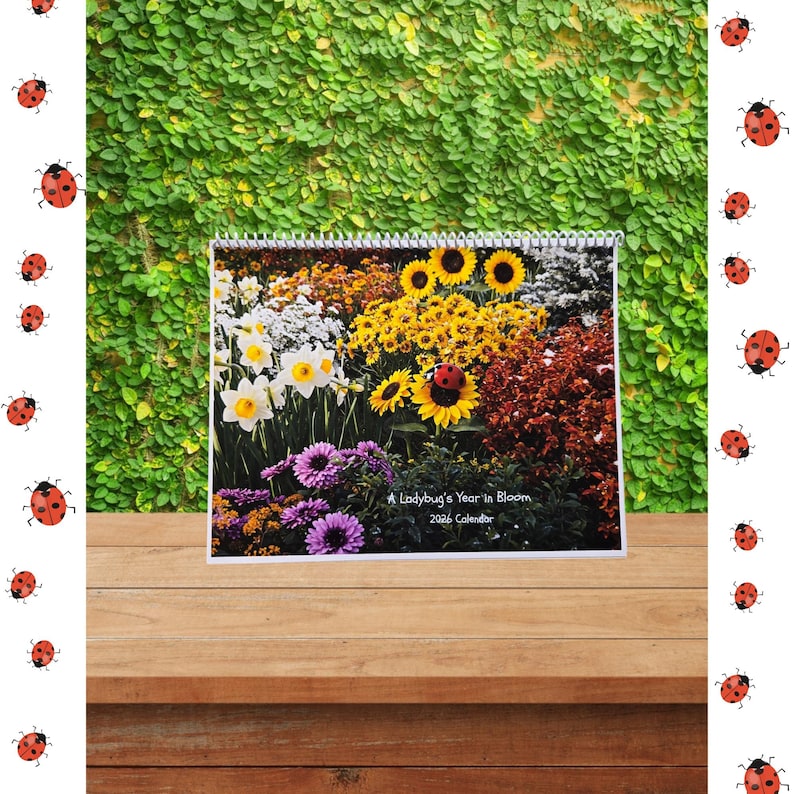 2026 Ladybug Calendar, Floral Landscape Wall Calendar - Etsy
