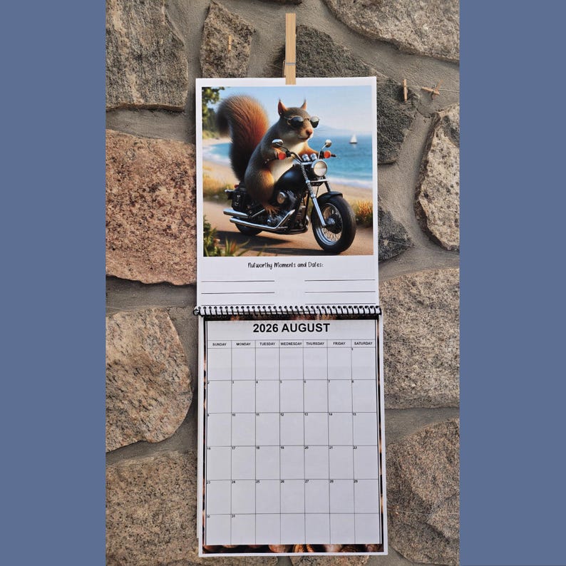 2026 Wall Calendar, Squirrels on Wheels: Nuts About Bikes Portrait ...