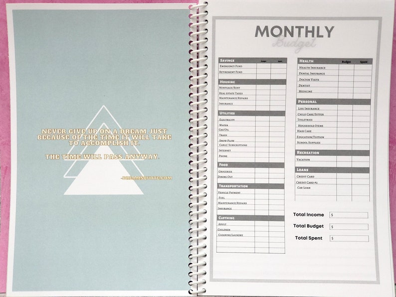 Monthly Budget Planner, Spending Tracker Notebook, Money Budgeting Tool ...