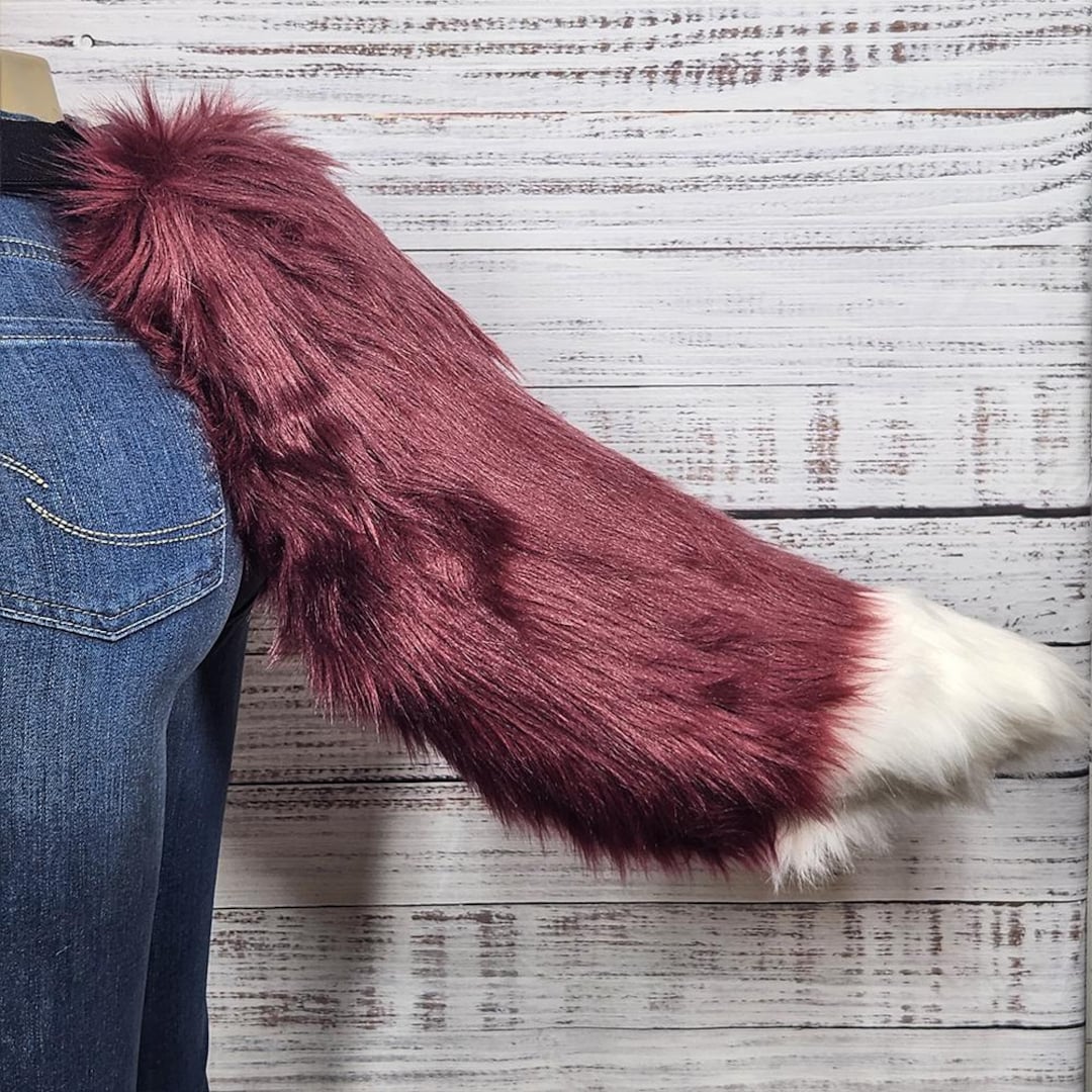 Burgundy Large Fox Tail - Etsy