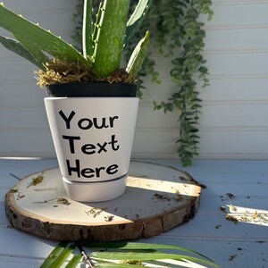 Custom Text Plant Pot, Indoor Garden, Personalized Planter, Green Thumb ...