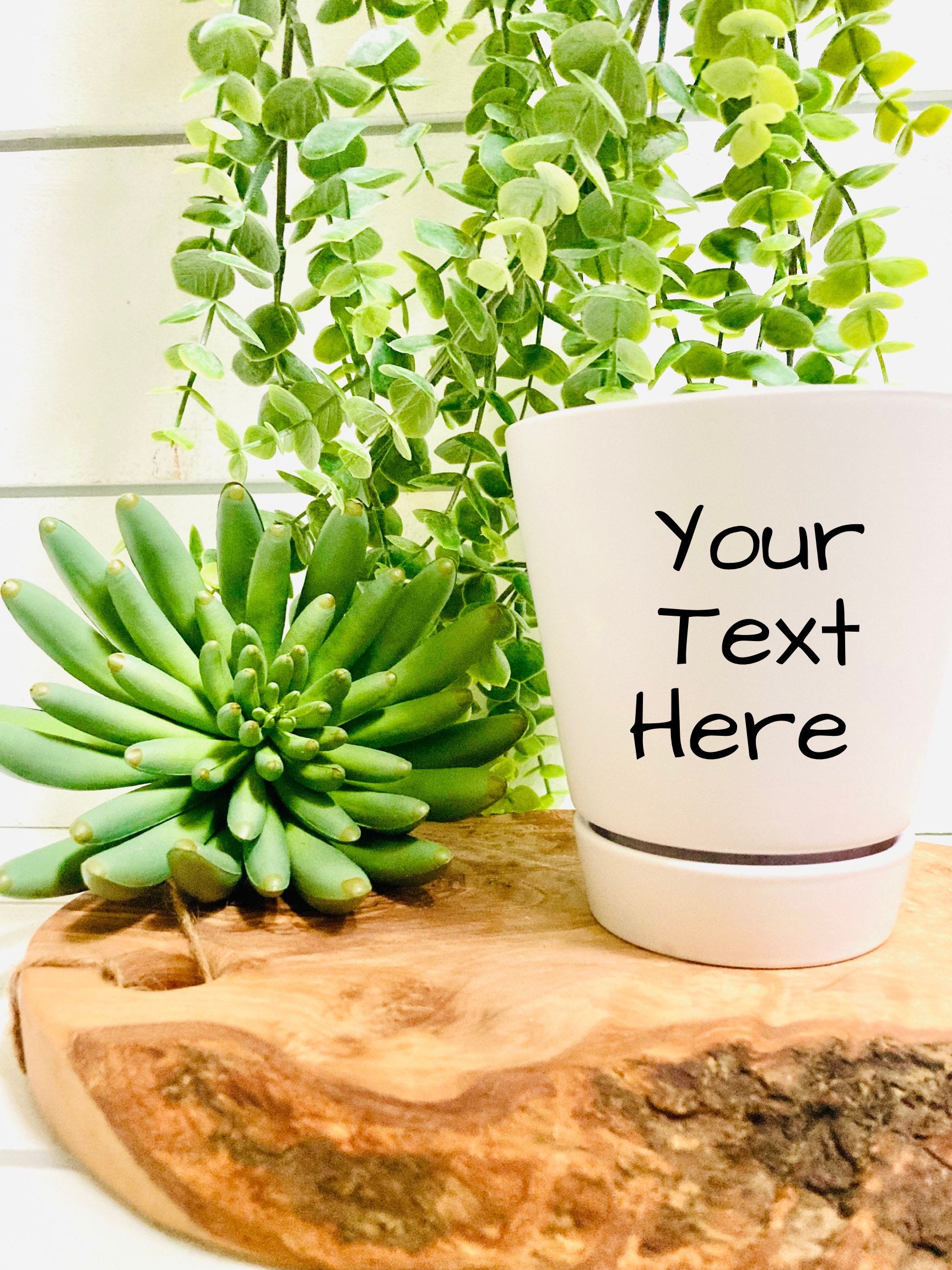 Custom Text Plant Pot Indoor Garden Personalized Planter - Etsy