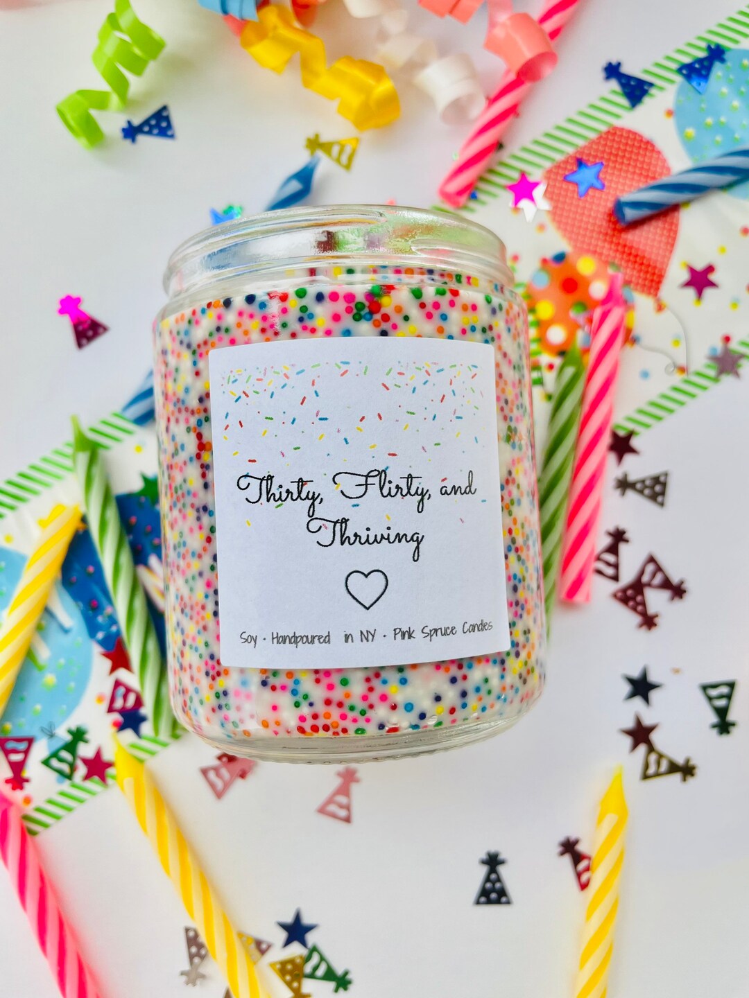 30th Birthday Candle, Happy Birthday Candle, Sprinkle Candle, 8 Ounce ...