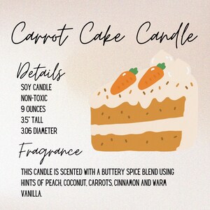 Carrot Cake Candle, Dessert Candle, Handpoured Soy Wax, 9 Oz, Easter ...