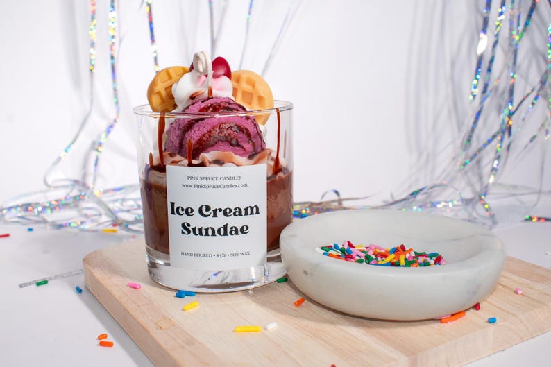 Ice Cream Candle, Ice Cream Sundae, Unique Candle, Gift for Teacher ...