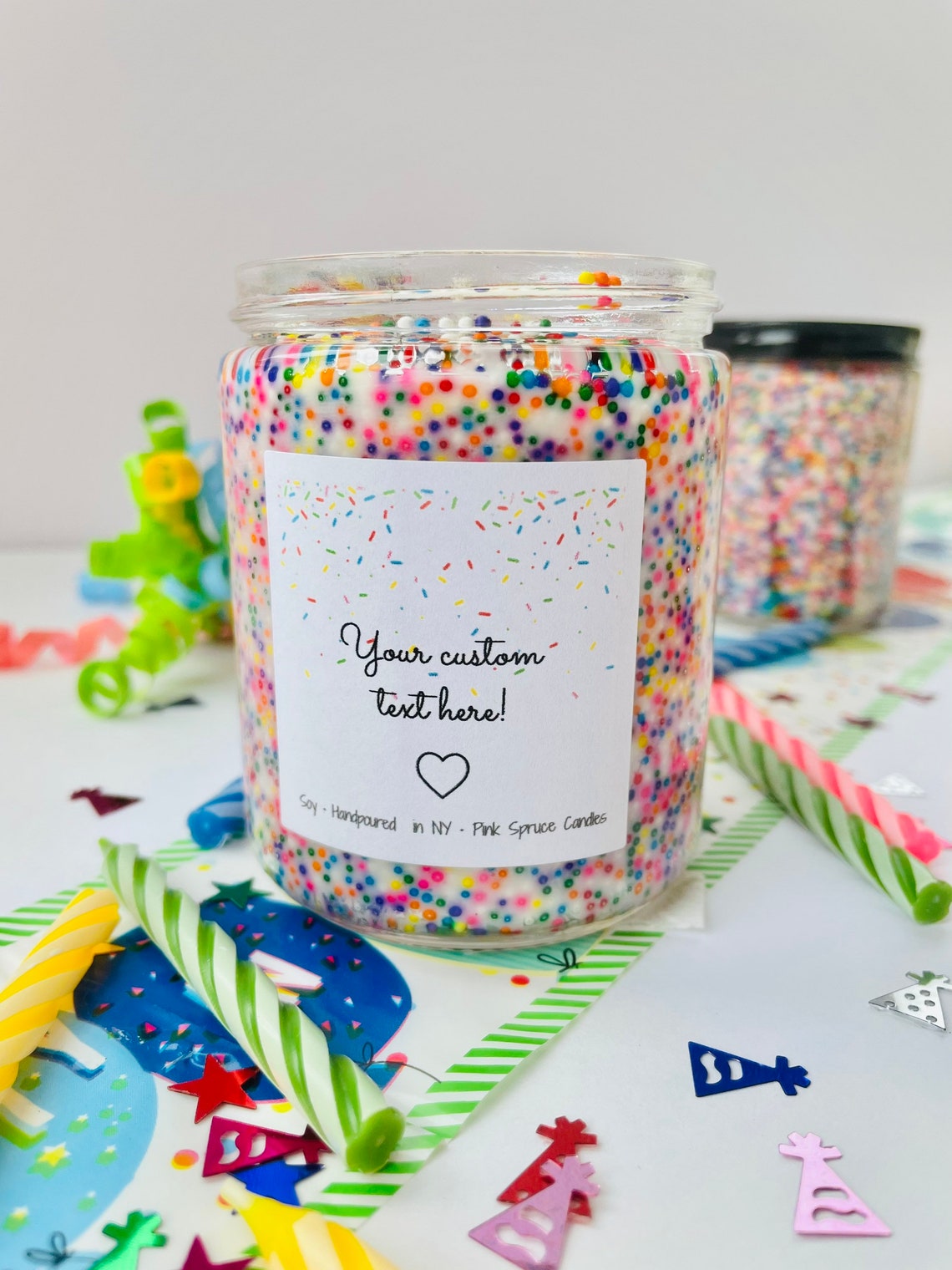 Custom Birthday Candle, Sprinkle Candle, 8 Ounce Soy Candle, Birthday ...