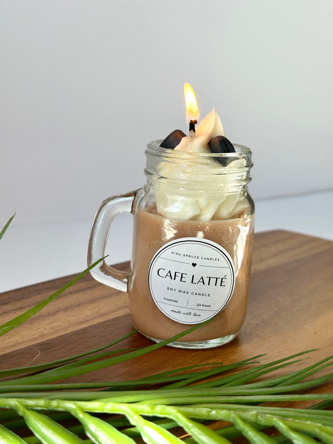 Coffee Candle With Whip Cream, Cappuccino Candle, Coffee Scented ...