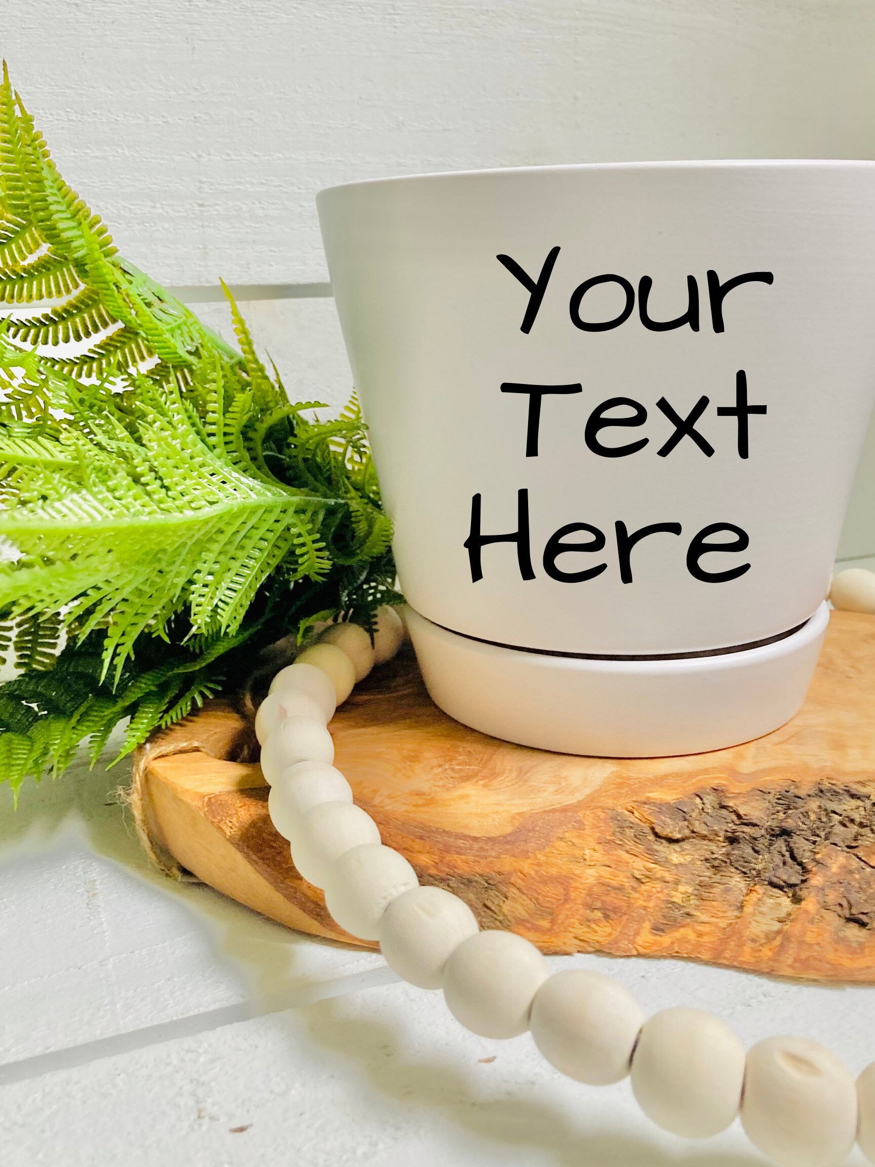 Custom text plant pot indoor garden personalized planter - Etsy.de