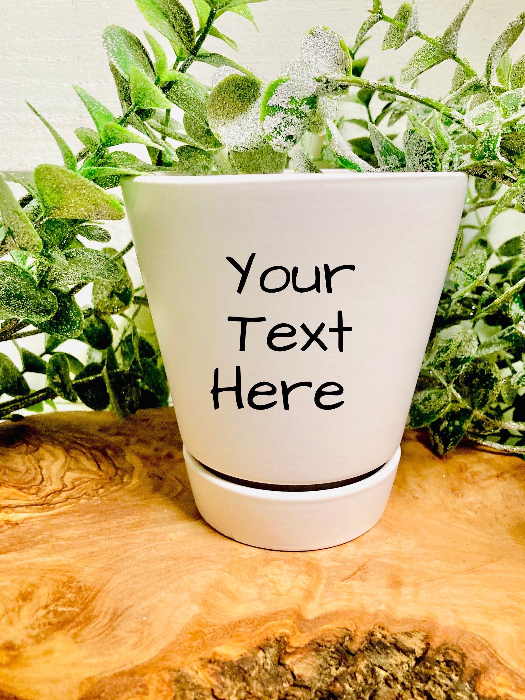 Custom Text Plant Pot Indoor Garden Personalized Planter - Etsy