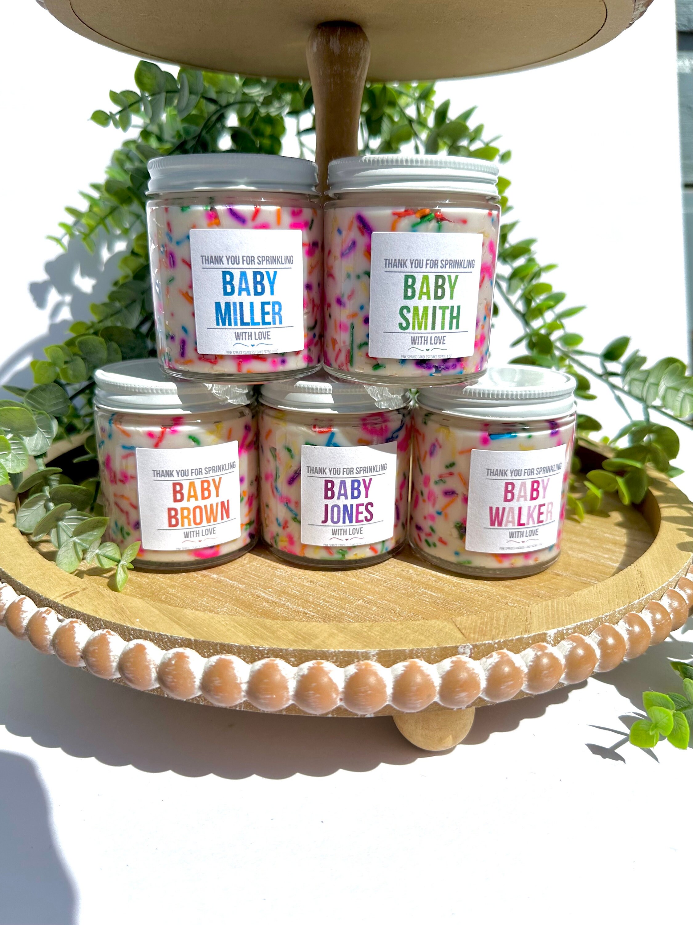 Personalized Baby Sprinkle Candle, Baby Shower Favors, 4 Ounce or 8 ...