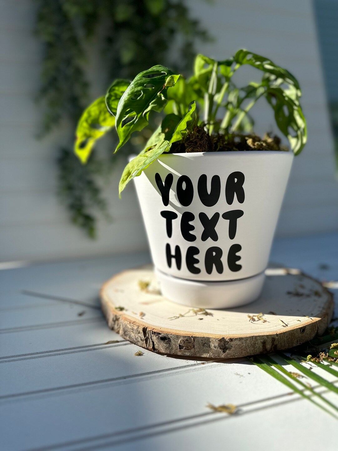 Custom text plant pot indoor garden personalized planter - Etsy.de