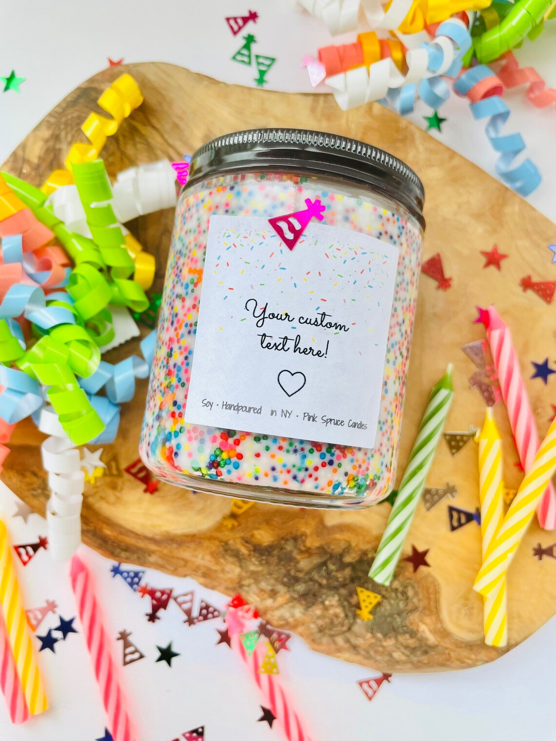Custom Birthday Candle, Sprinkle Candle, 8 Ounce Soy Candle, Birthday ...