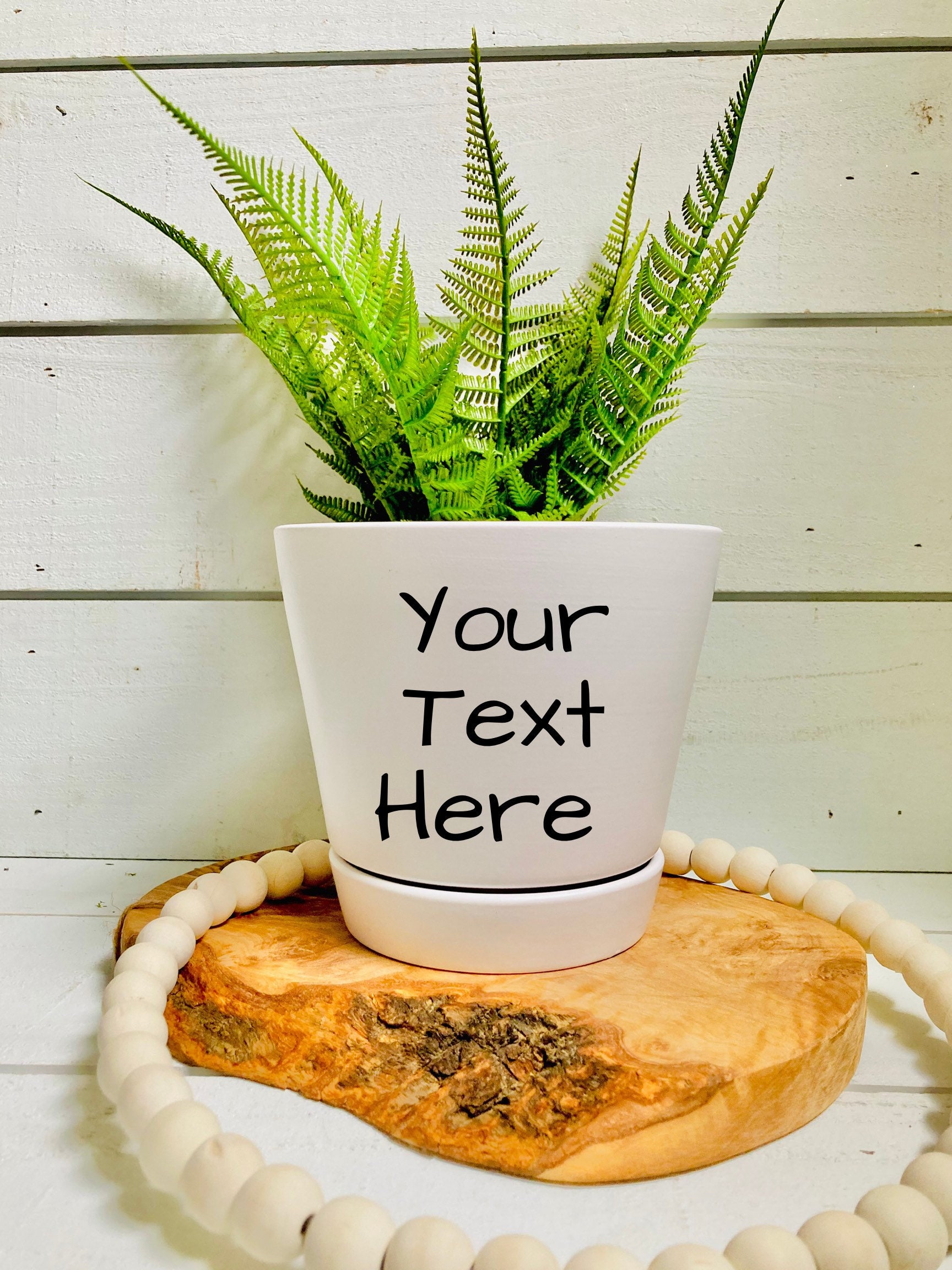 Custom text plant pot indoor garden personalized planter | Etsy