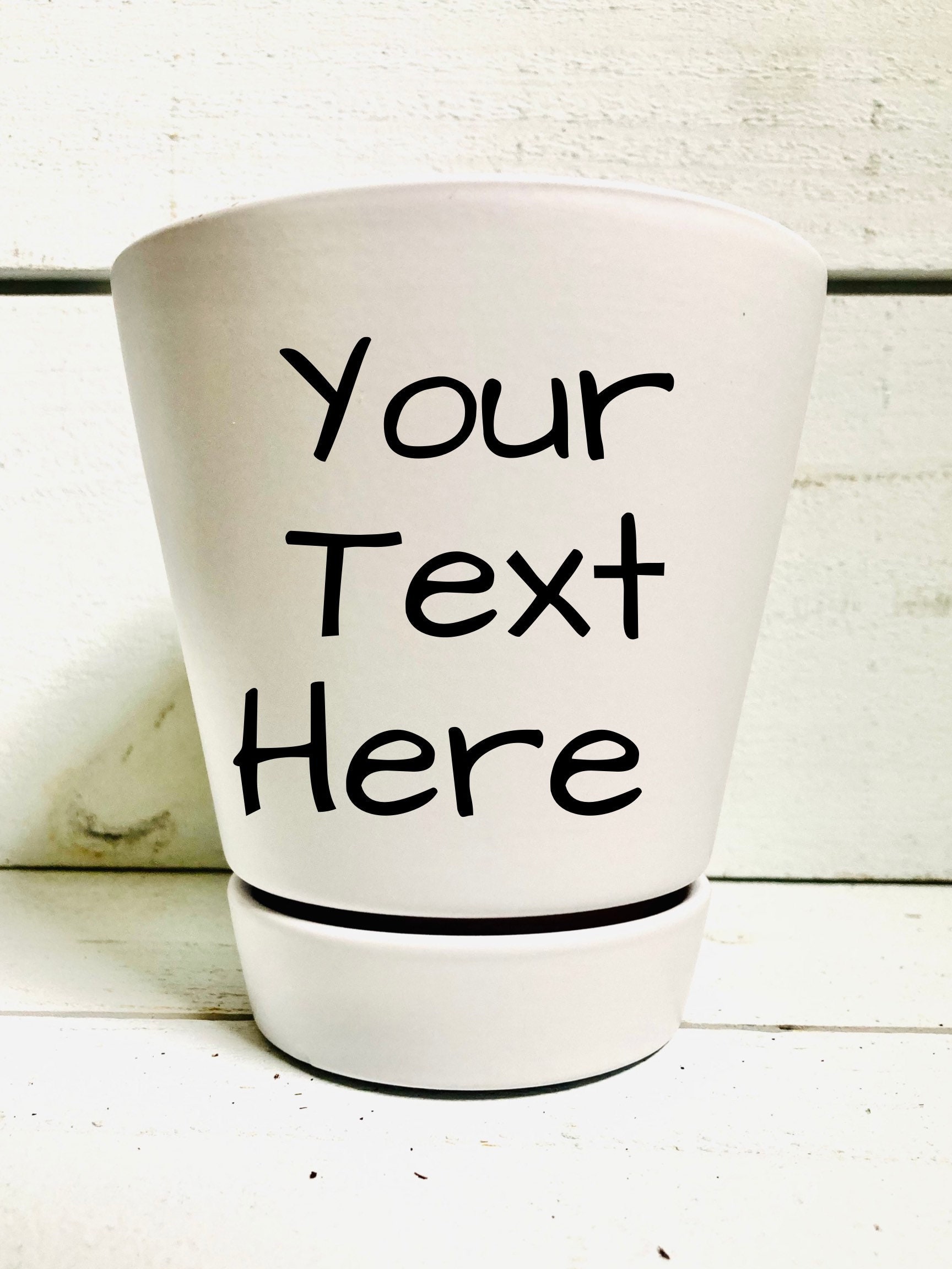 Custom Text Plant Pot Indoor Garden Personalized Planter - Etsy