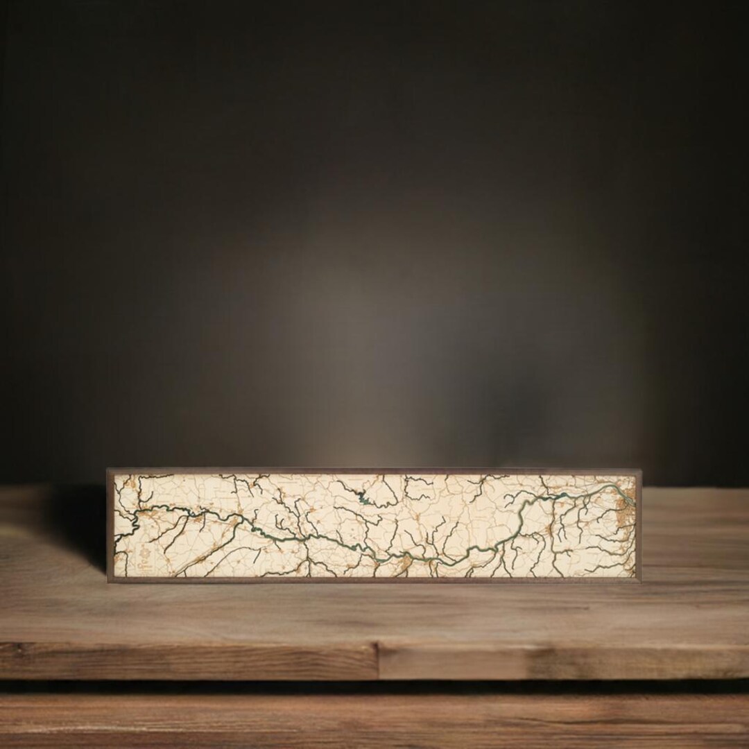 Danube 30.5 X 152 Cm, Unique 3D Wall Map Made of Wood, Assembled by ...
