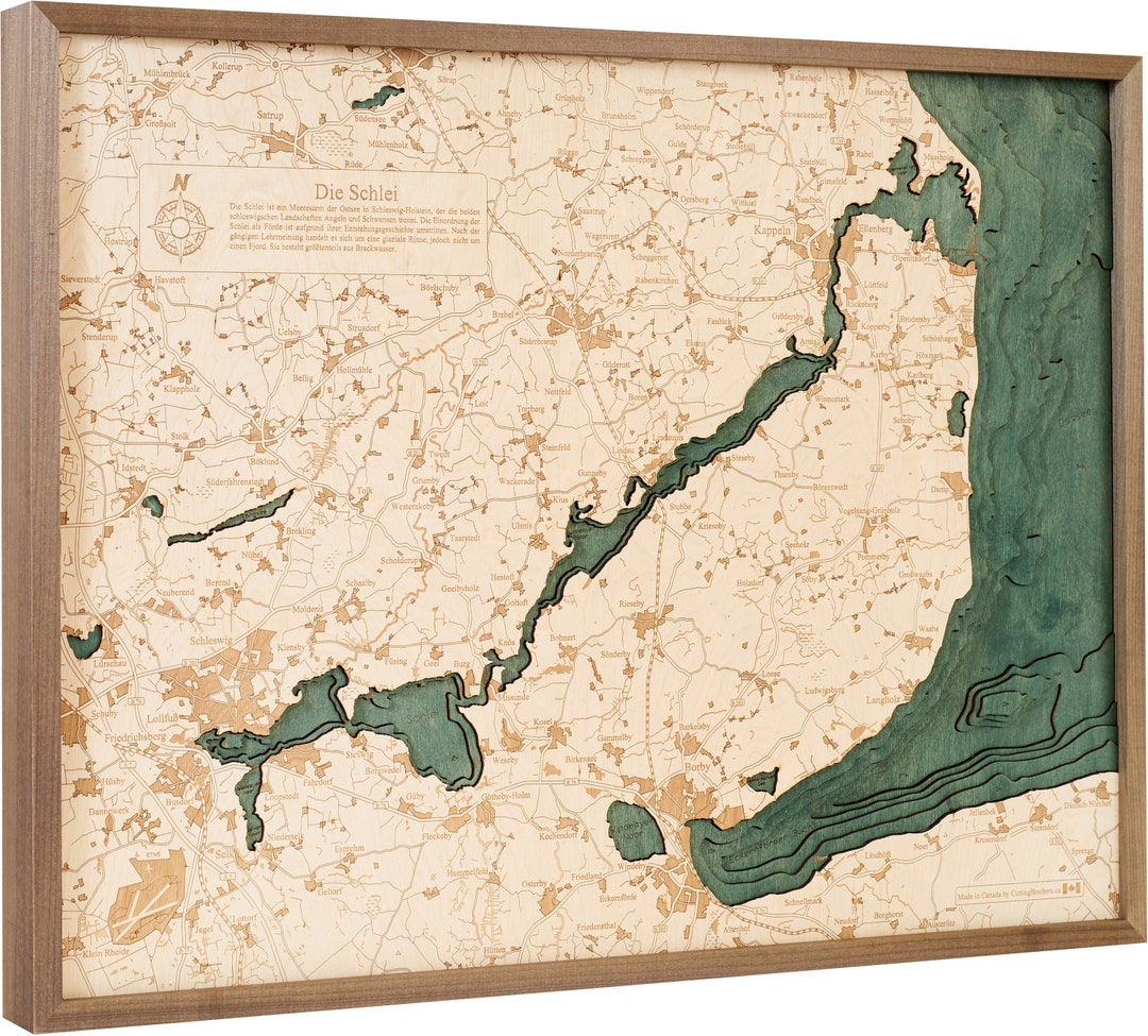 Schlei Baltic Sea 3D Wooden Wall Map 81 X 61 Cm. - Etsy UK
