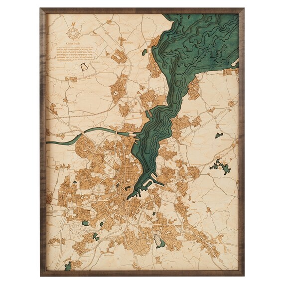 Kiel Bay 81 X 61 Cm Unique 3D Wall Map Made of Wood - Etsy