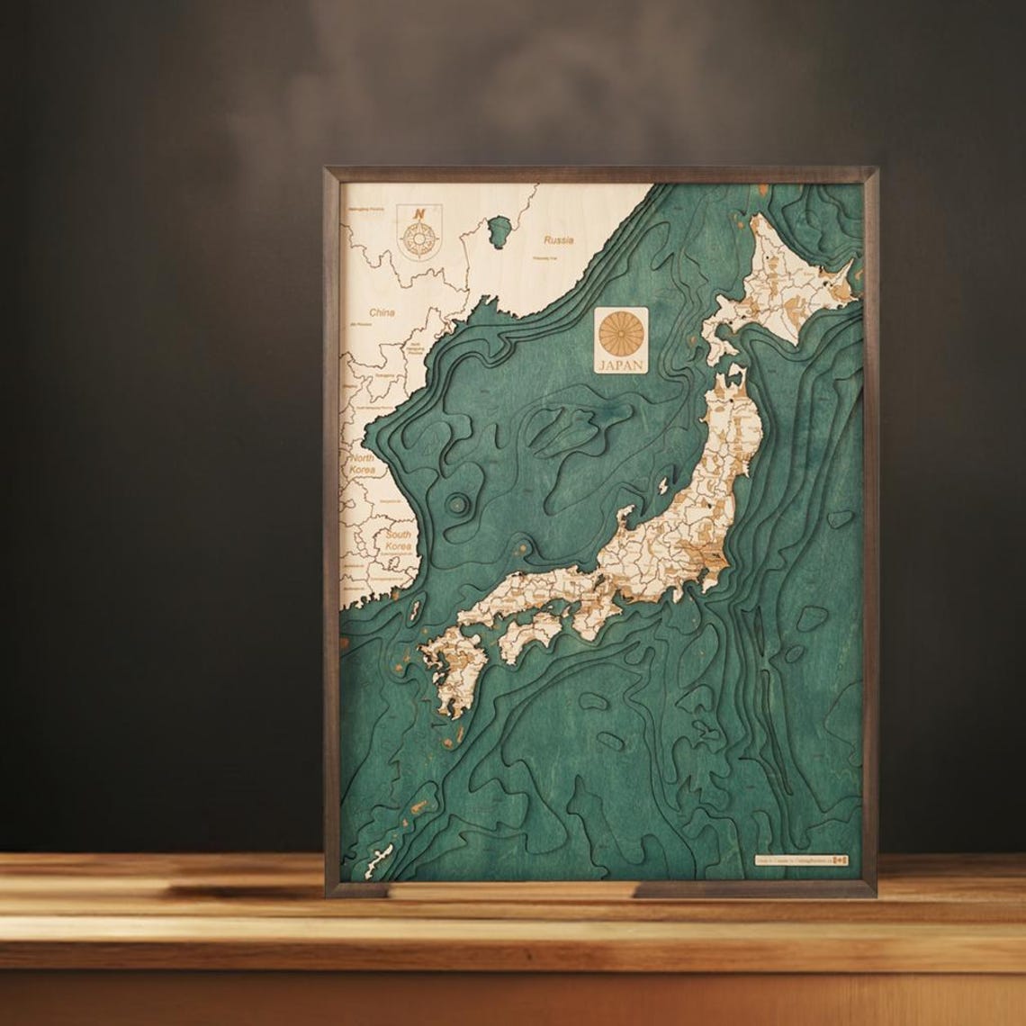 JAPAN 3D Wall Map Made of Natural Wood, Handmade. 61 X 81 Cm. - Etsy UK