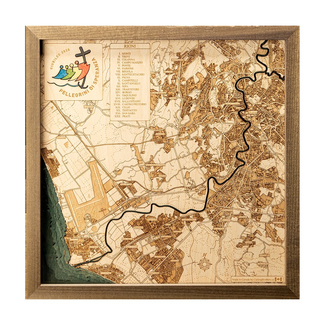 GIUBILEO 2025 Rome Wooden Wall Map Official Vatican License - Etsy