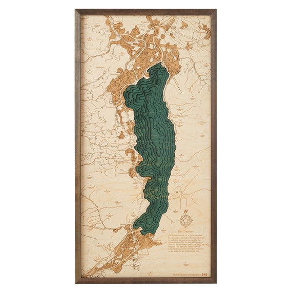 Traunsee 81 X 40.5 Unique 3D Wall Map Made of Wood Dyed | Etsy
