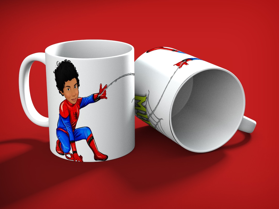 Personalized Spider-man Mug – Custom Cartoon Hero Portrait, Gift for ...