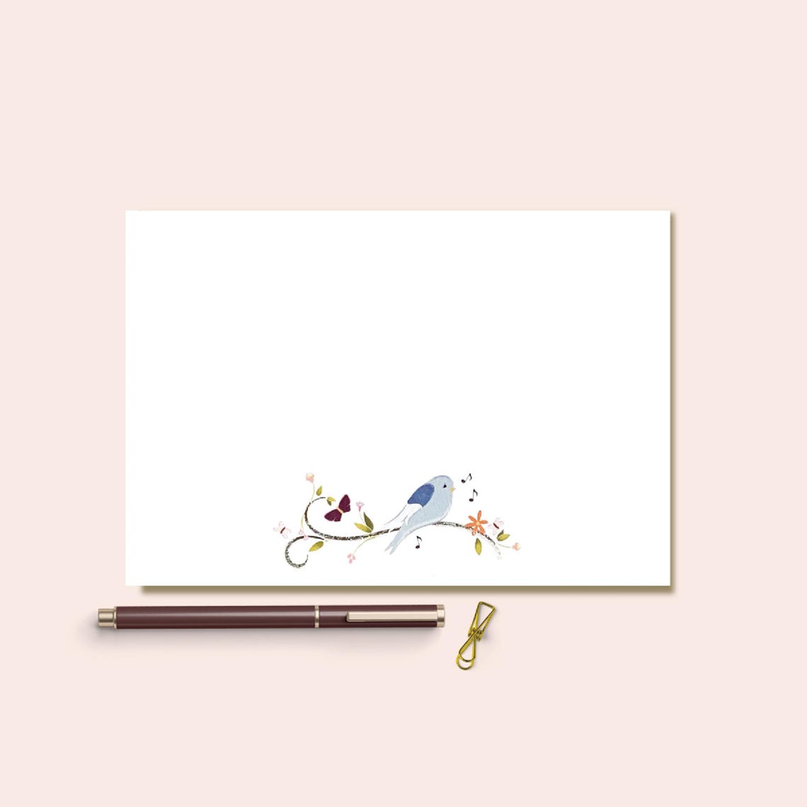 Songbird Blank Note Cards | Set of 5 | Artist Designed | Hand Glittered ...