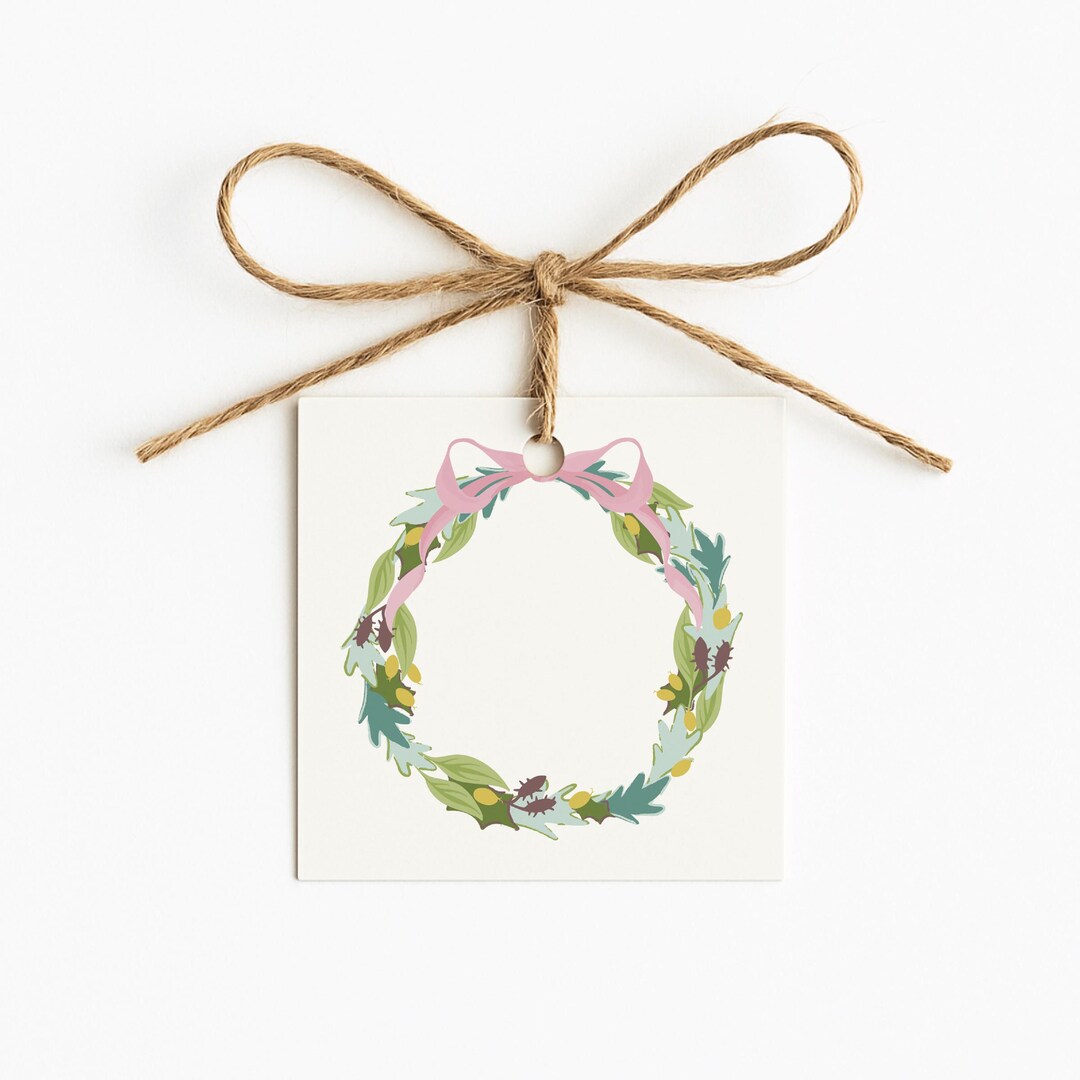 Gift Tags | Christmas Wreath Gift Tag Coordinate | Set of 10 | Artist ...