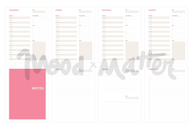 Simple Daily Planner Printable, US Letter, Digital Download - Etsy